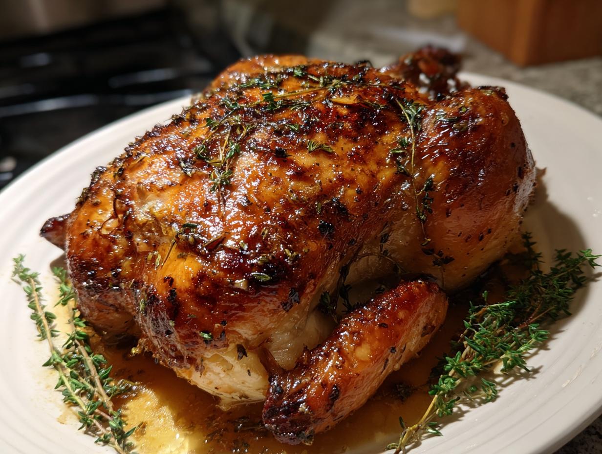 Juicy 5-Ingredient Oven Roasted Chicken with Crispy Skin