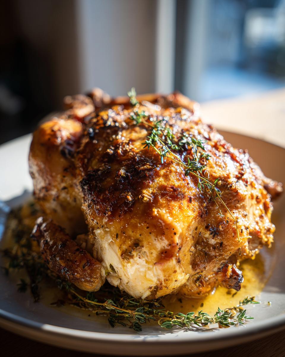 Juicy 5-Ingredient Oven Roasted Chicken with Crispy Skin