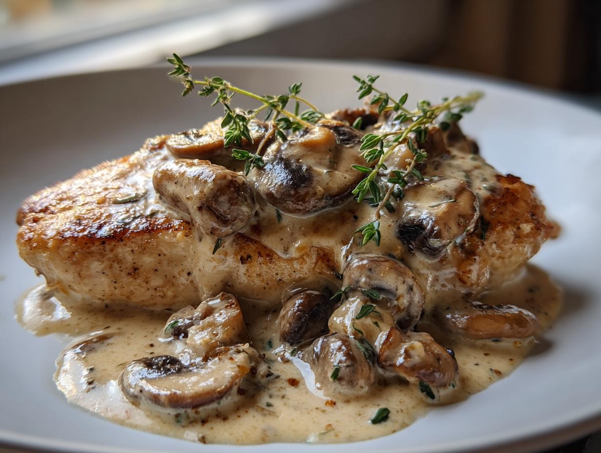 30-Minute Chicken with Garlic Mushroom Sauce You'll Crave