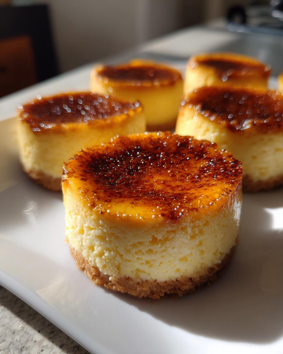 Amazing mini creme brulee cheesecakes